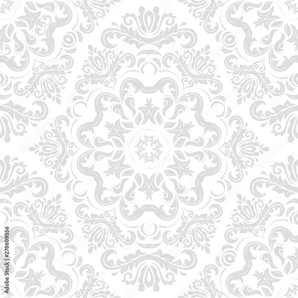Grey Damask Background Pattern