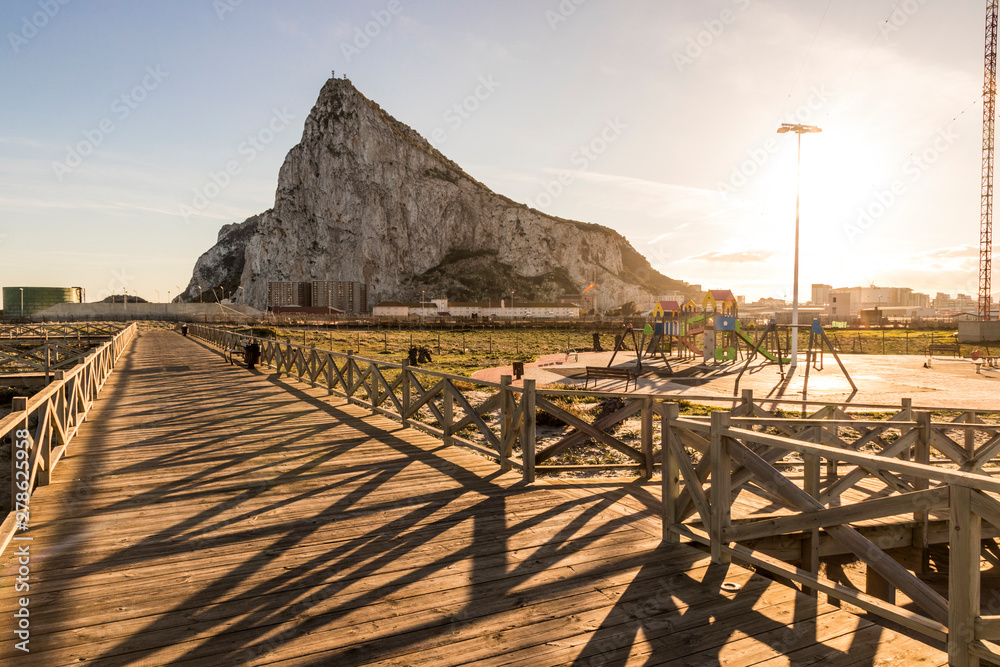 Views of the Rock of Gibraltar from La Linea de la Concepcion, Spain ...