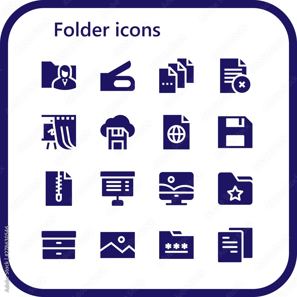 folder icon set Stock Vector | Adobe Stock