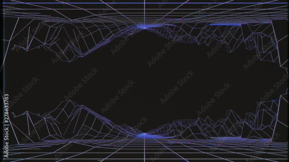 80s glitch vhs style loop animation. Distorted video tape effect ...