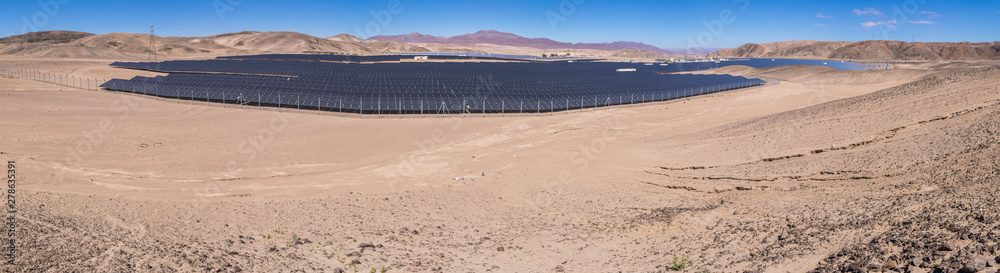 Solar Energy Photovoltaic Power Plant over Atacama desert sands, Chile ...