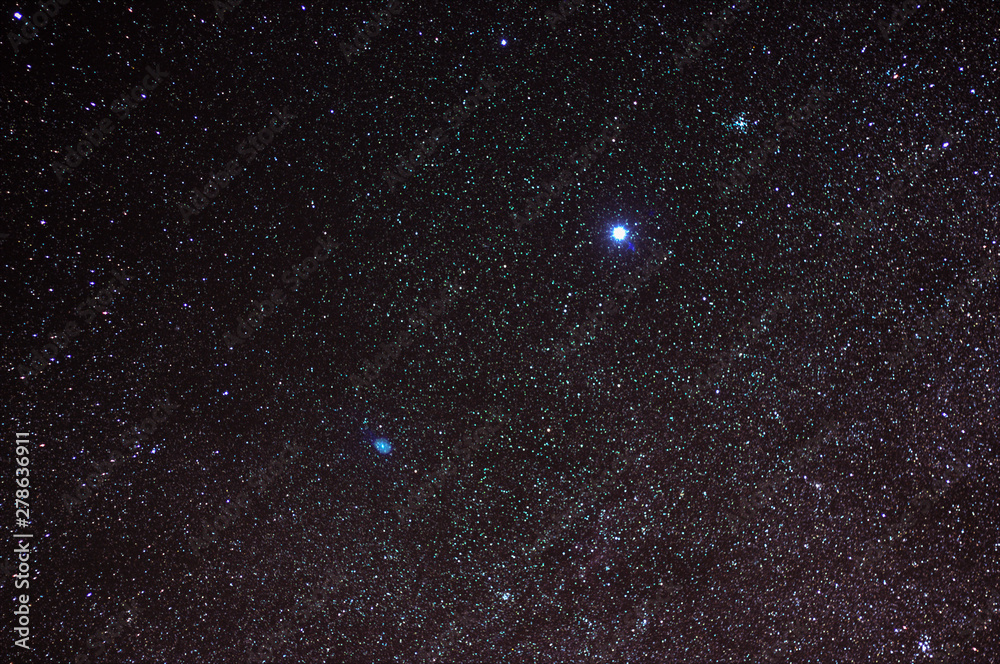 Sirius the brightest star on the night sky located at Canis Majoris ...