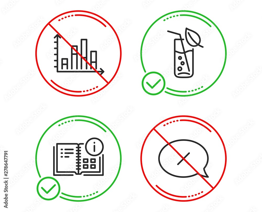 Do or Stop. Instruction info, Diagram graph and Water glass icons ...