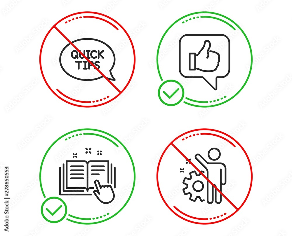 Do or Stop. Technical documentation, Quickstart guide and Like icons ...