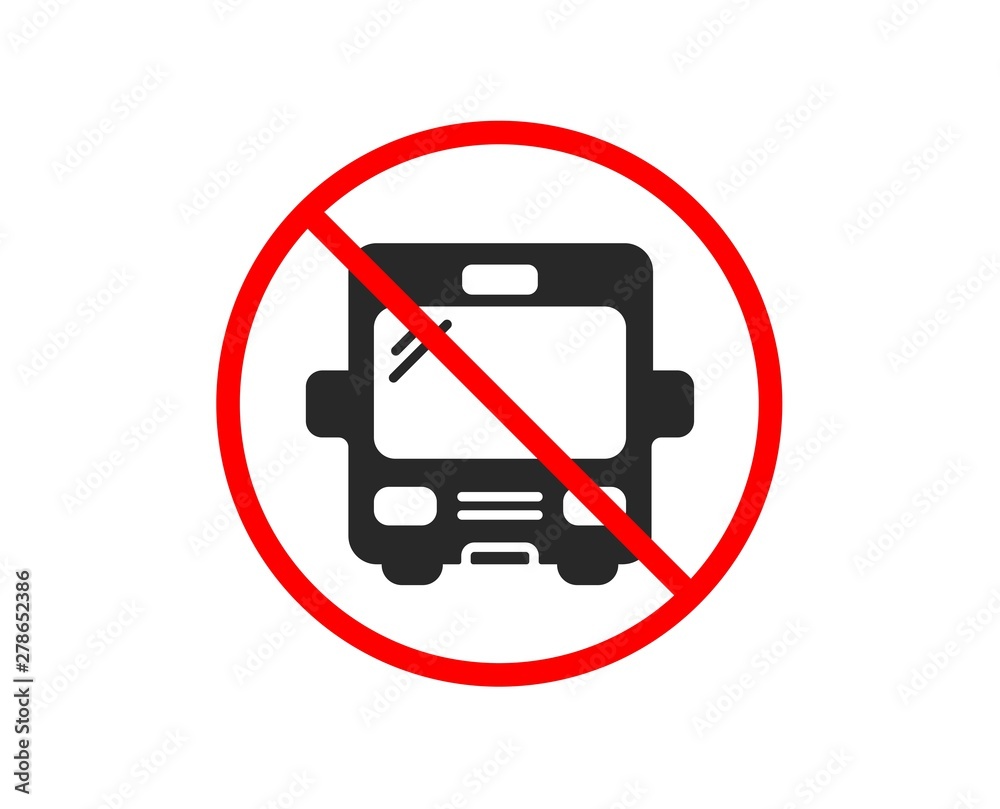 No or Stop. Bus transport icon. Transportation sign. Tourism or public ...