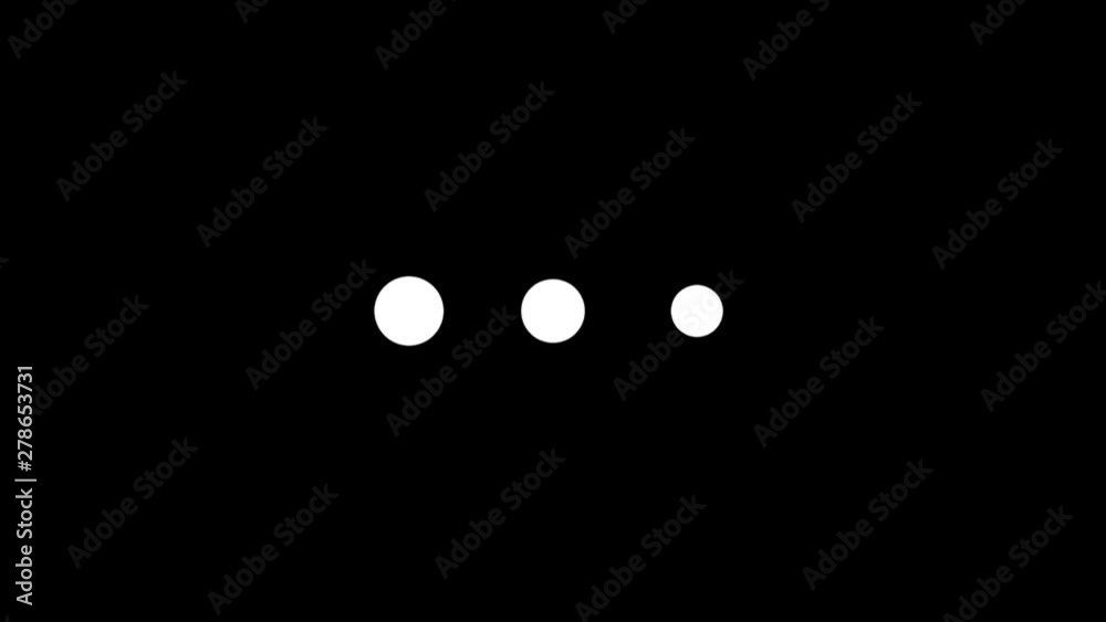 Abstract animation of three dot circles blinking in one row on the ...