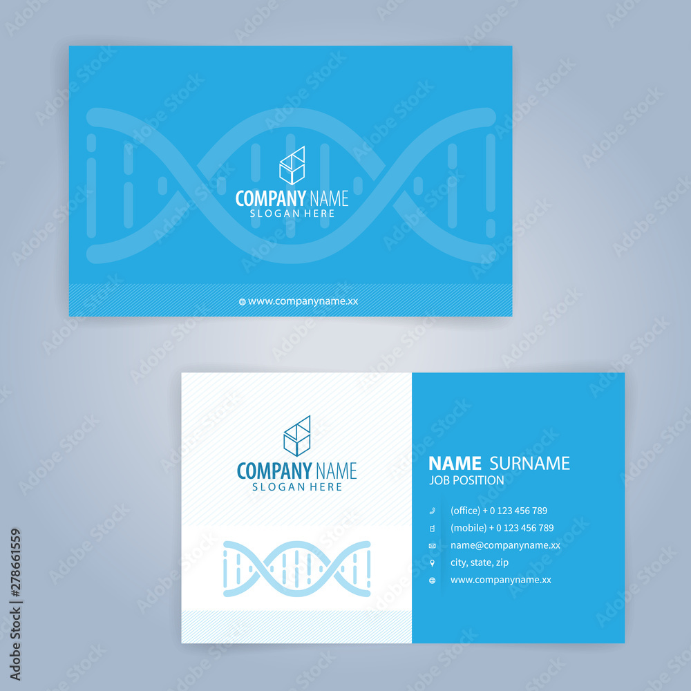 Blue and White modern business, healthcare, Medical card template ...