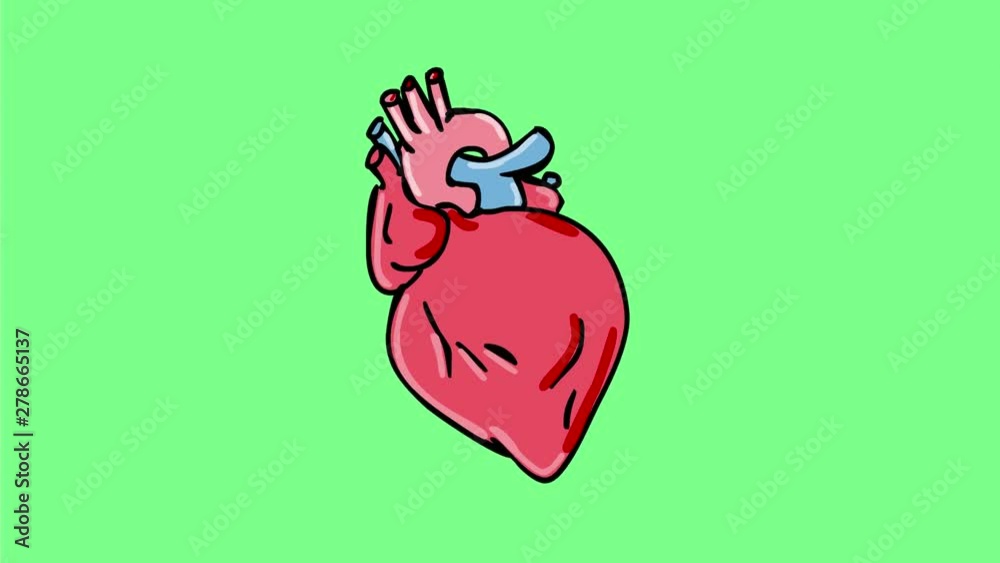 Video „2d Animation cartoon character of a human heart with vibration ...