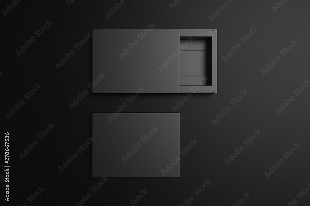 Blank sliding drawer box for branding presentation. 3d render ...