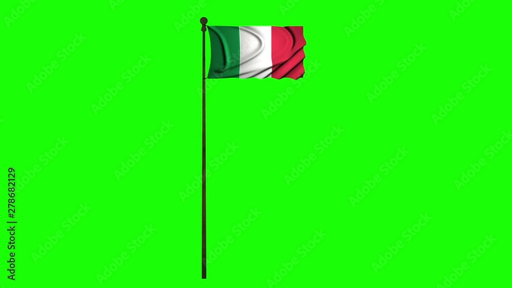 italia Animation Flag Animation Green Screen Animation italia Waving ...