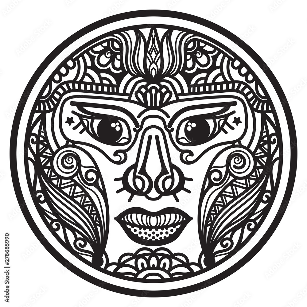 Abstract mandala Inca Maya civilizations graphic design decorative ...