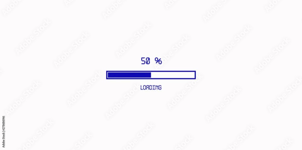 Loading bar with percent counter in vintage style. Simple blue loading ...