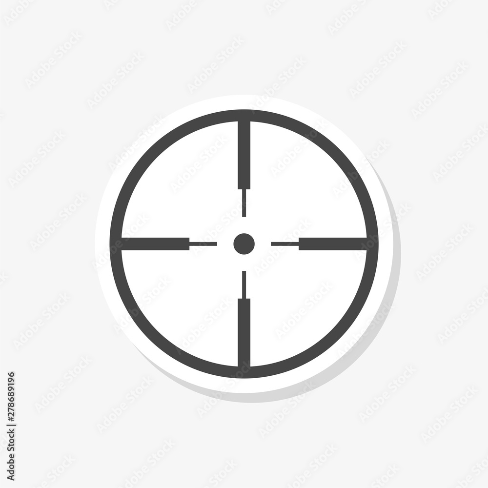 Crosshair sticker. Outline crosshair icon for web design isolated on ...