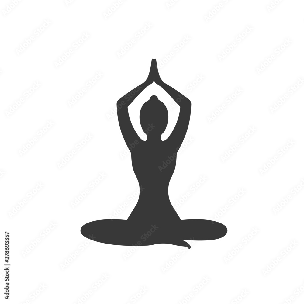 Yoga icon template color editable. Yoga symbol vector sign isolated on ...