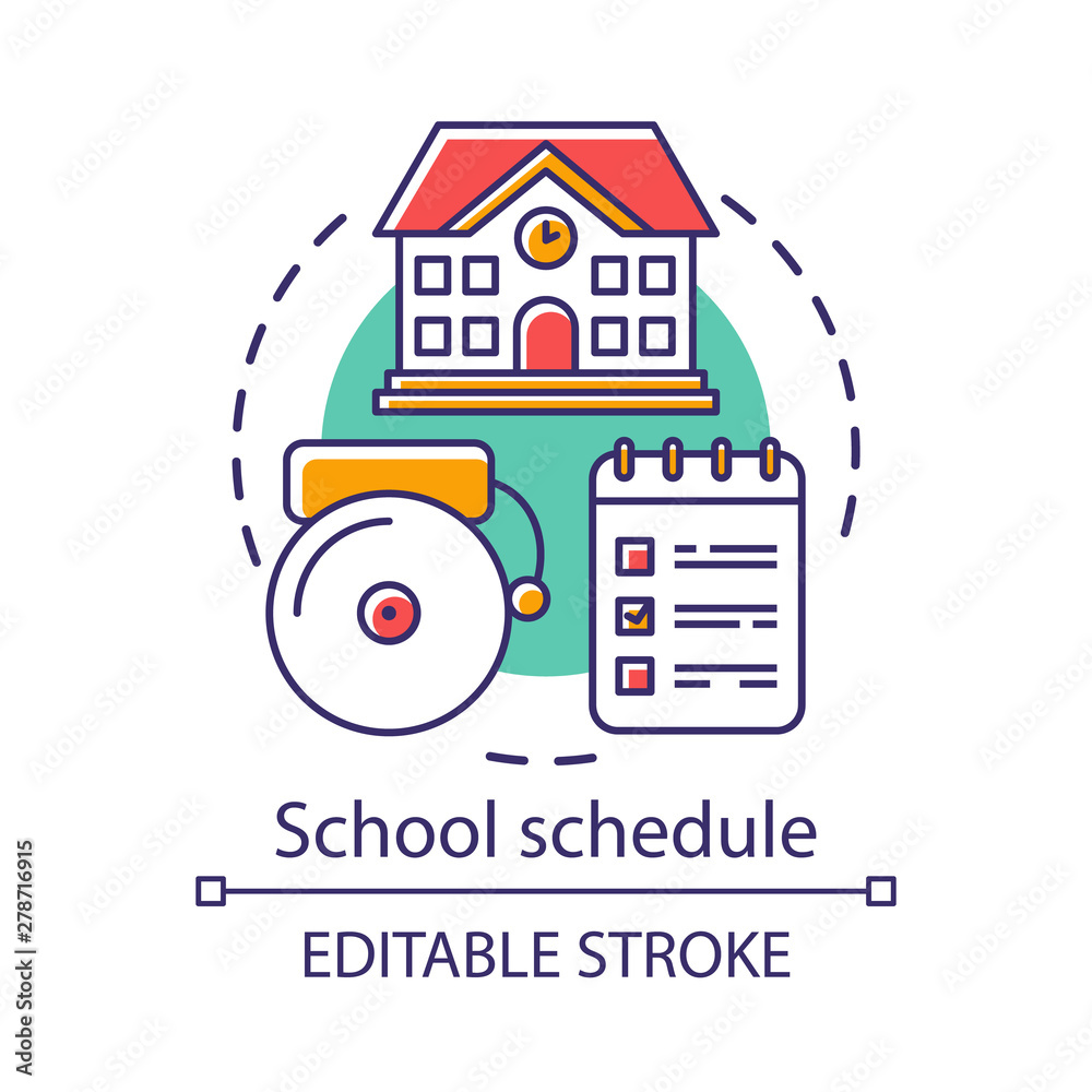 School schedule, timetable concept icon. Educational process ...