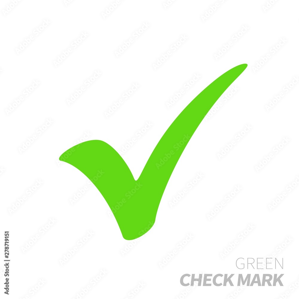 Stockvektorbilden Green check mark. Vector flat checkmark. | Adobe Stock