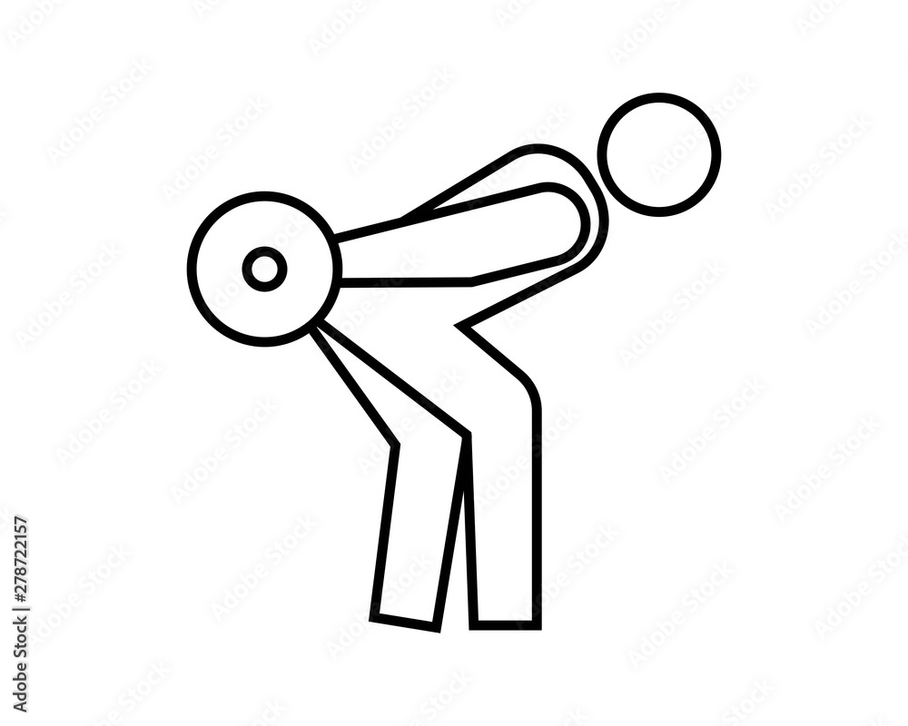 Triceps kickback icon in line style isolated on white background, this ...