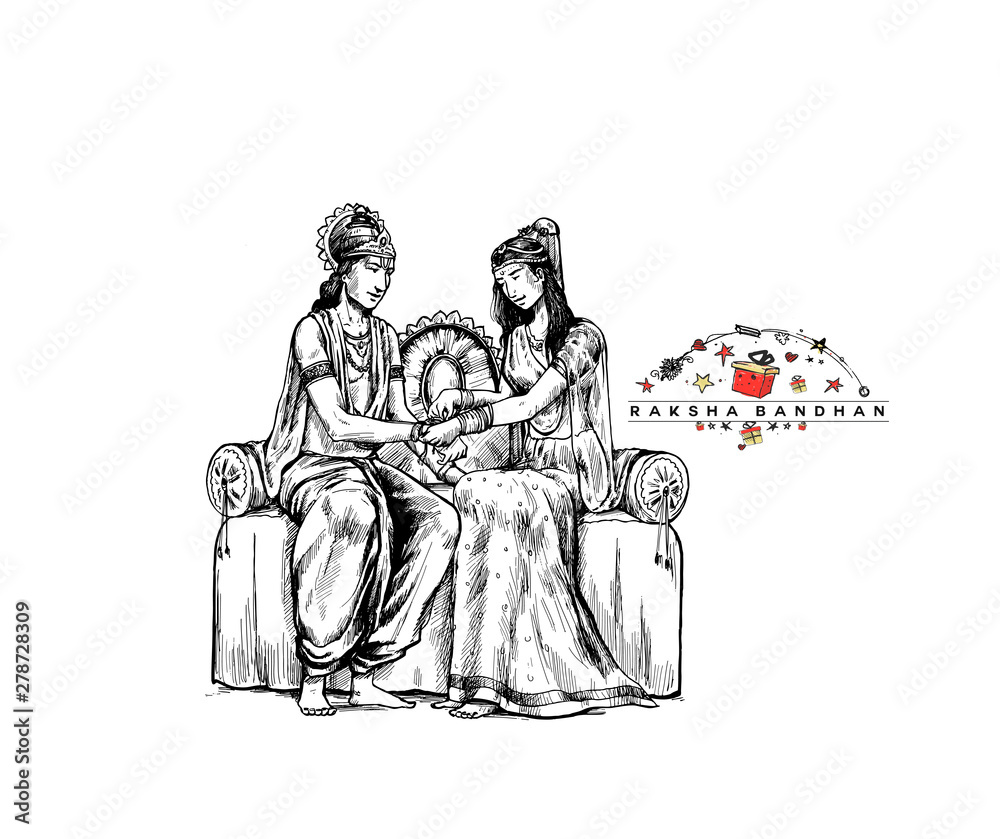 Happy Raksha Bandhan celebration Poster. Subhadra tying Rakhi to ...