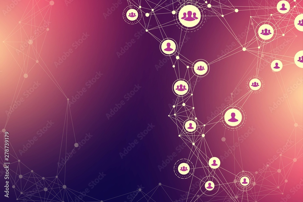 Abstract people connection technology concept. Global business concept ...