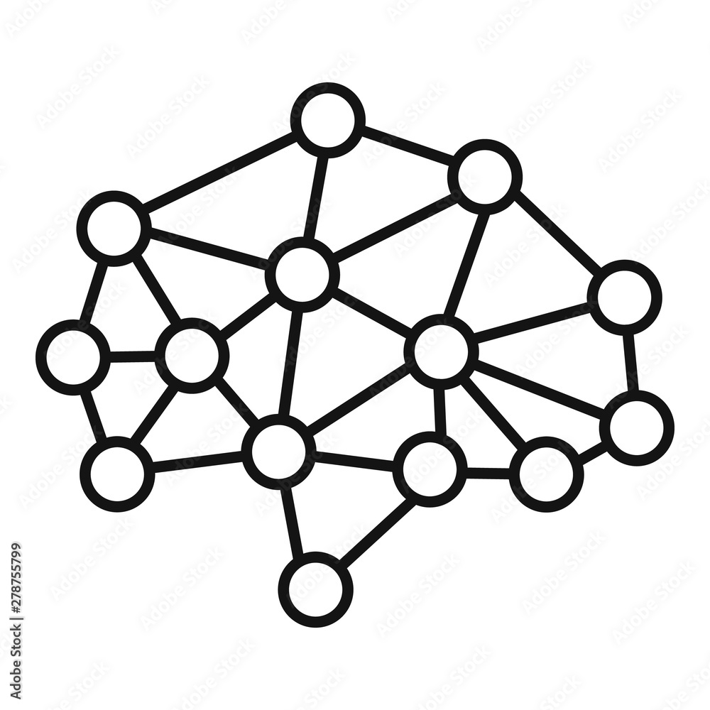 Ai neuron brain icon. Outline ai neuron brain vector icon for web ...