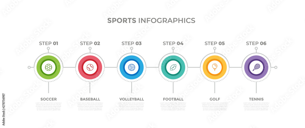 Modern design elements for Sports concept Multicolor infographics ...