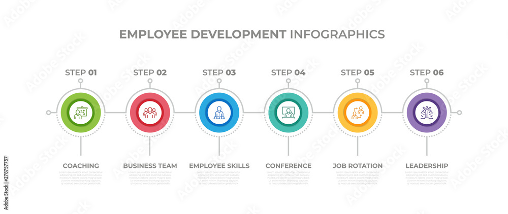 Modern design elements for Employee Development concept Multicolor ...