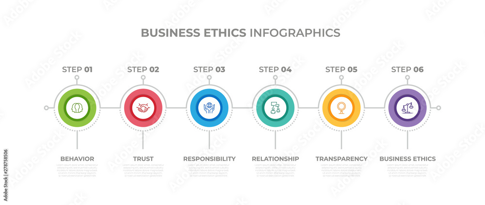 Modern design elements for Business Ethics concept Multicolor ...