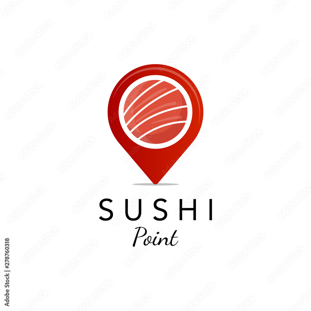 Sushi Point Vector Icon Style Illustration Logo of Asian Street Fast ...