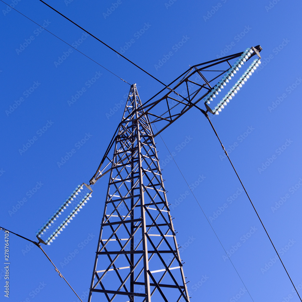Power Lines: Special grid tower to change the direction of the overhead ...