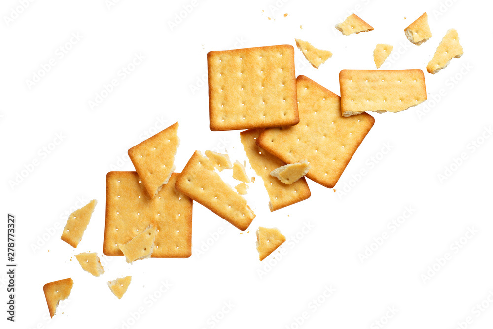 Crushed dry crackers, isolated on white background Stock Photo | Adobe ...