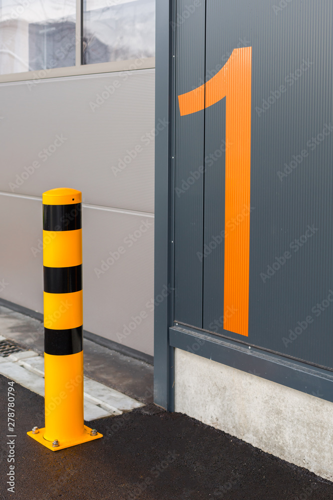 Warehouse entrance with numbers in logistic warehouse Stock Photo ...