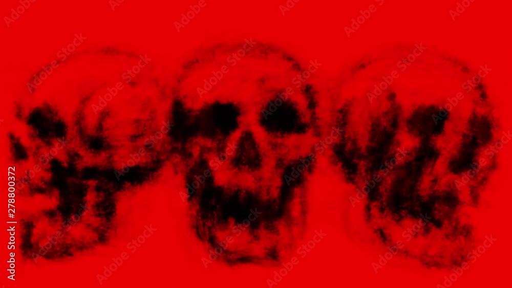 From sprouting flowers appear skulls and rotate in circle. Man crumbles ...