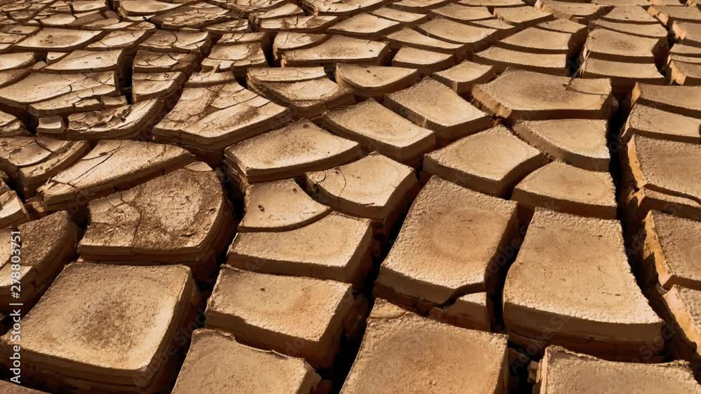 Desert. Aerial view of a beautiful cracks in the ground. texture, deep ...