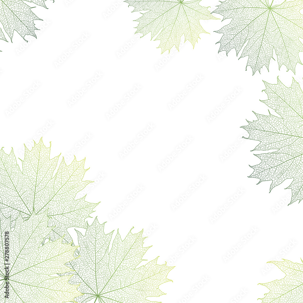 Beautiful background with leaves and space for text. Vector ...
