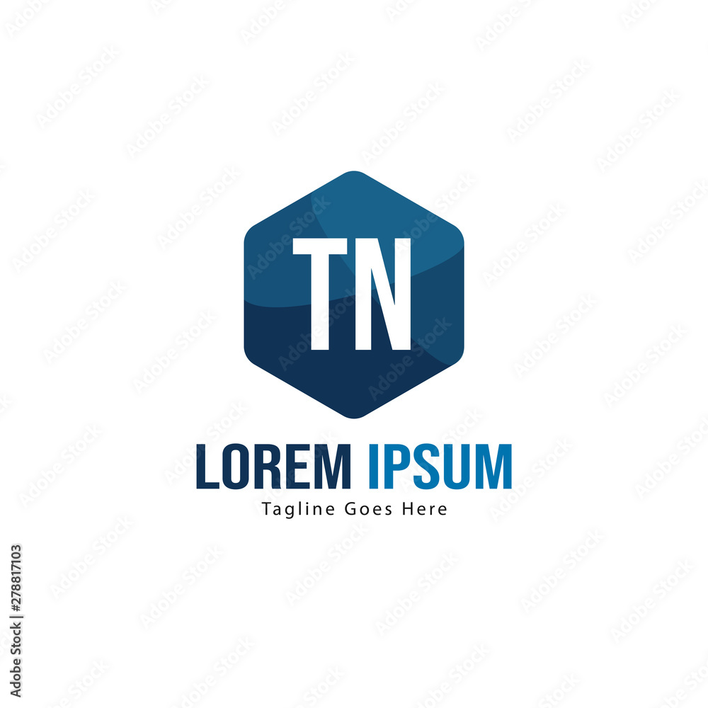 Initial TN logo template with modern frame. Minimalist TN letter logo ...