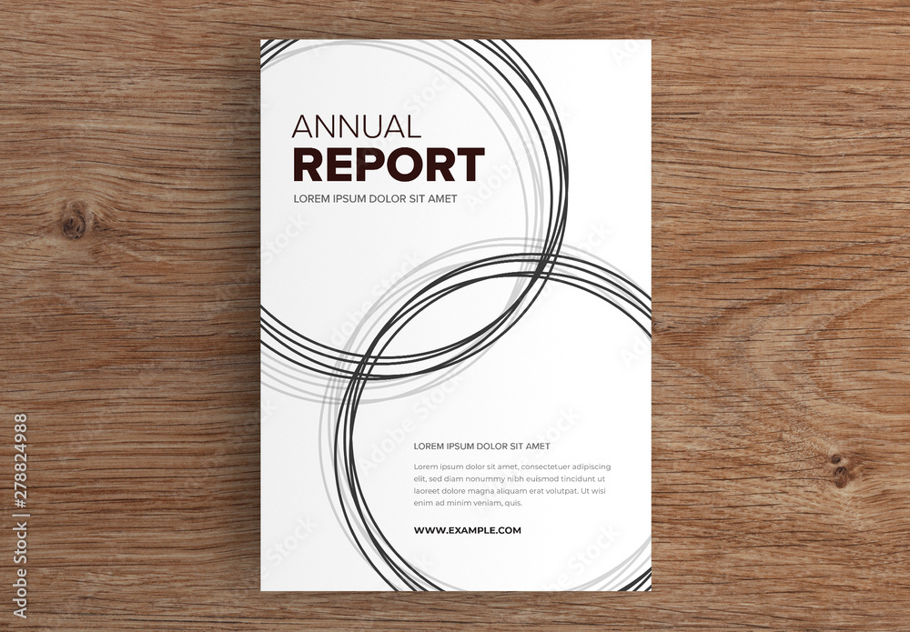 Report Cover Layout with Circle Elements Stock Template | Adobe Stock