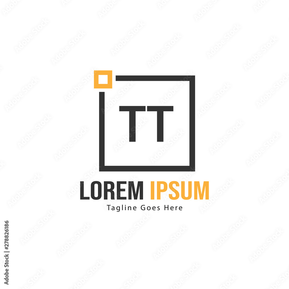 Initial TT logo template with modern frame. Minimalist TT letter logo ...