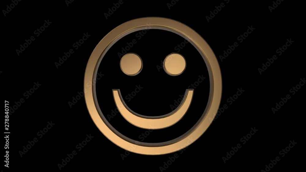 seamless loop - animated rotating golden smiley face emoji Stock Video ...