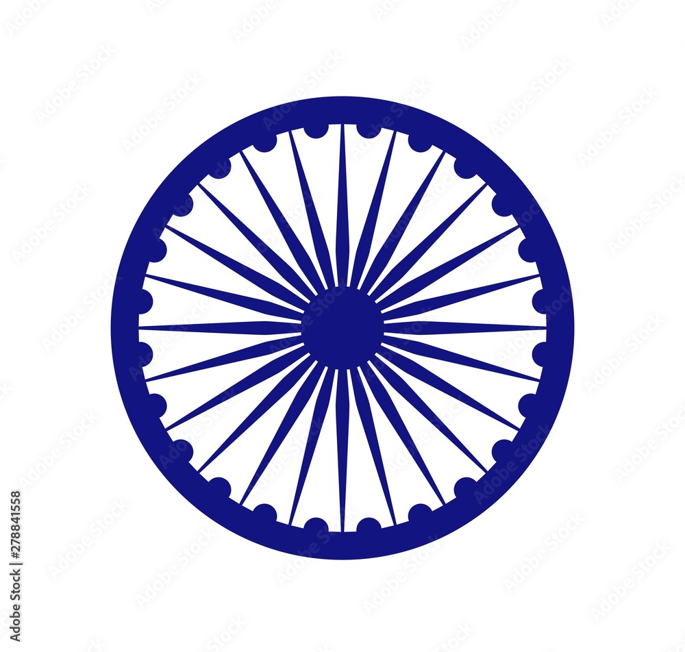 ashoka chakra icon. vector isolated sign, national symbol of India ...
