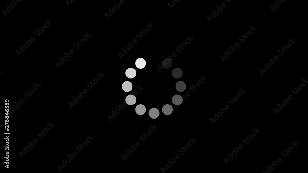 Loading Circle. Twelve animated dots fading in and out in sequence ...