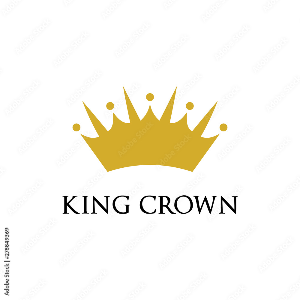 gold crown logo design vector Stock Vector | Adobe Stock