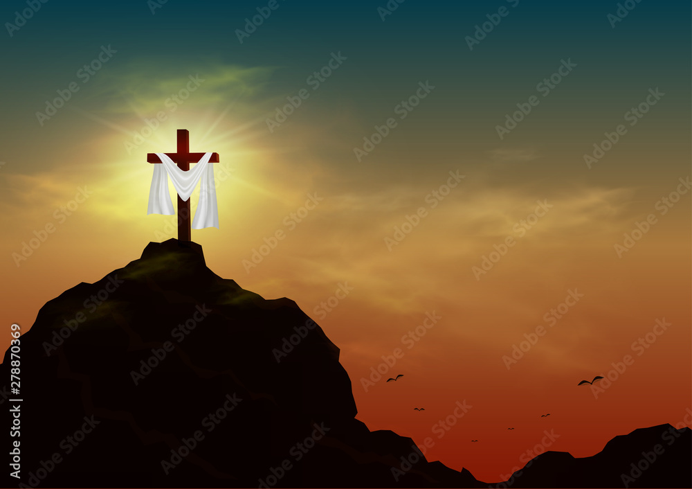 Christian religious design for Easter celebration. Resurrection of ...