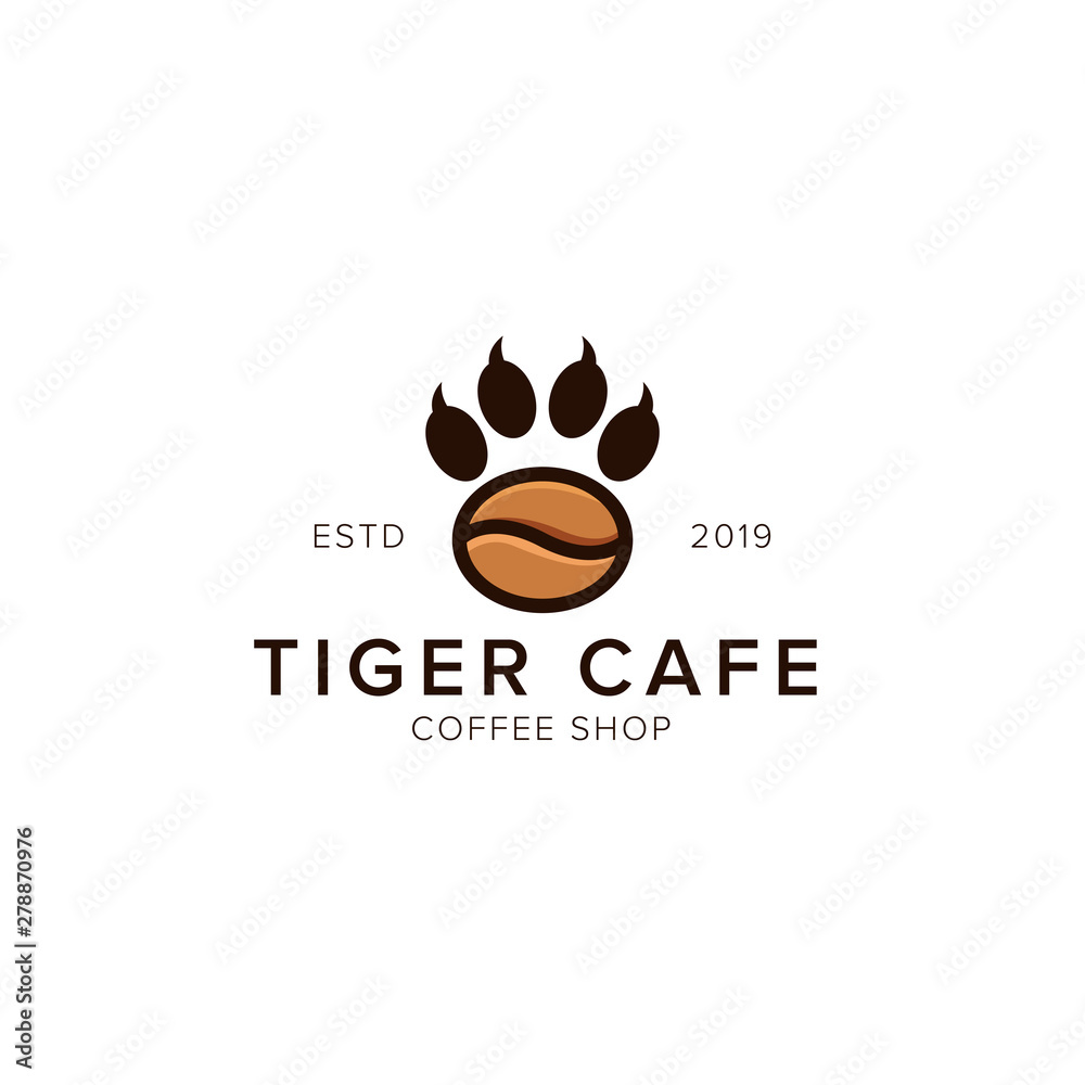 tiger cafe logo template Stock Vector | Adobe Stock