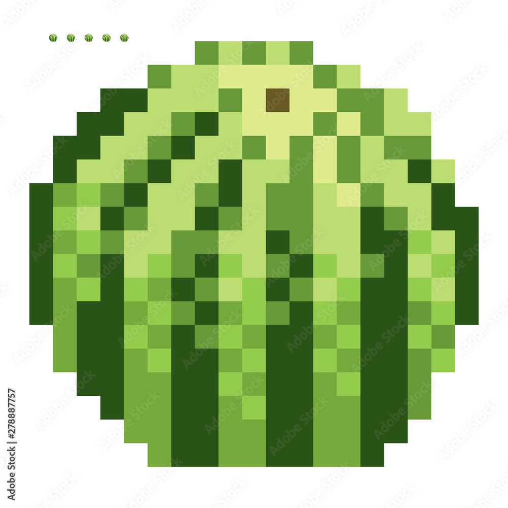 Minimalistic pixel graphic symbol of watermelon. Pixel Art vector ...