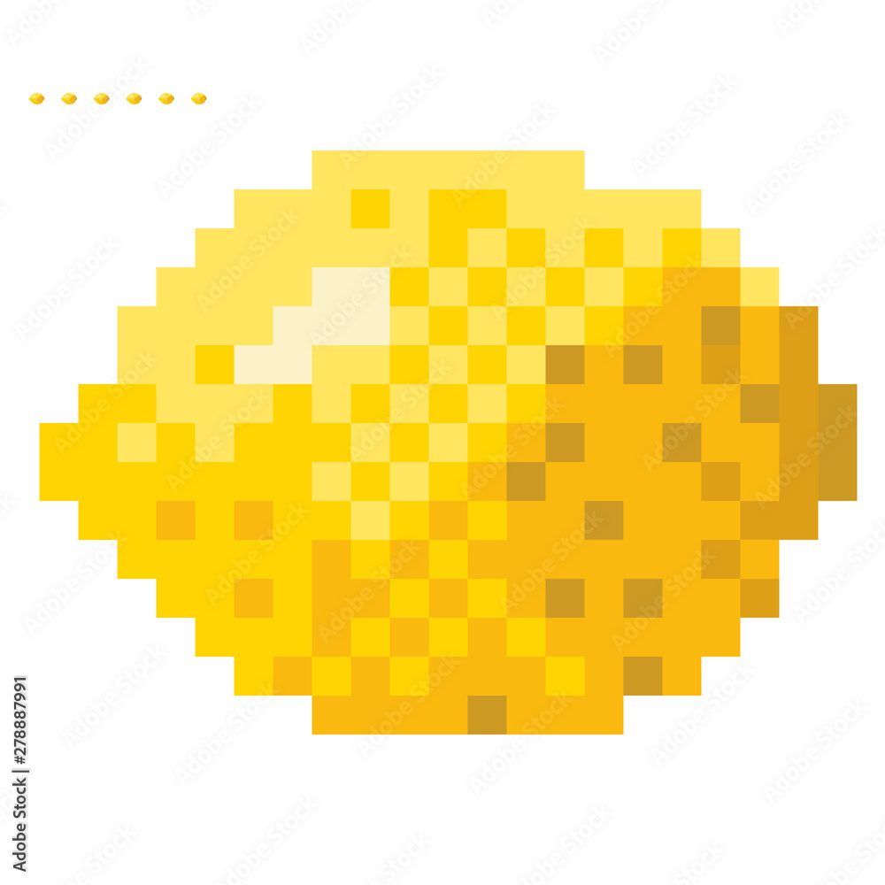 Minimalistic pixel graphic symbol of lemon. Art vector object isolated ...