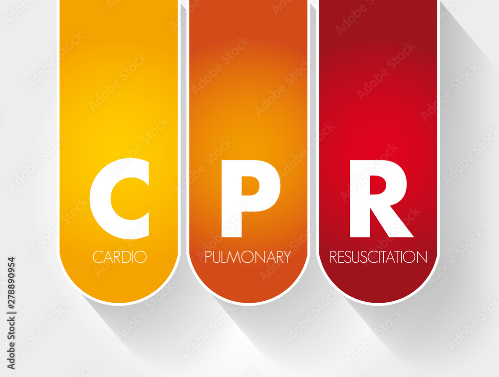 CPR - Cardiopulmonary Resuscitation acronym, medical concept background ...