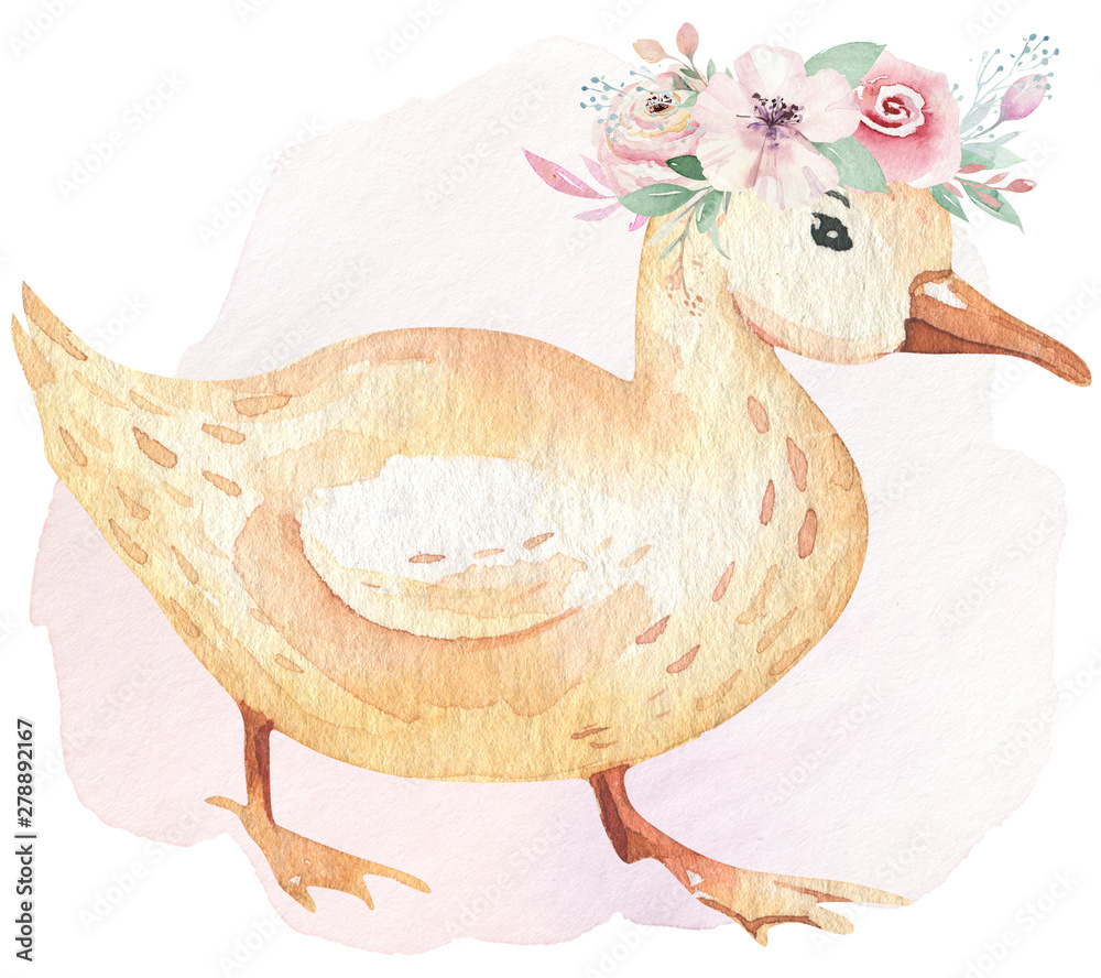 Farms animal isolated set. Cute domestic farm pets watercolor ...