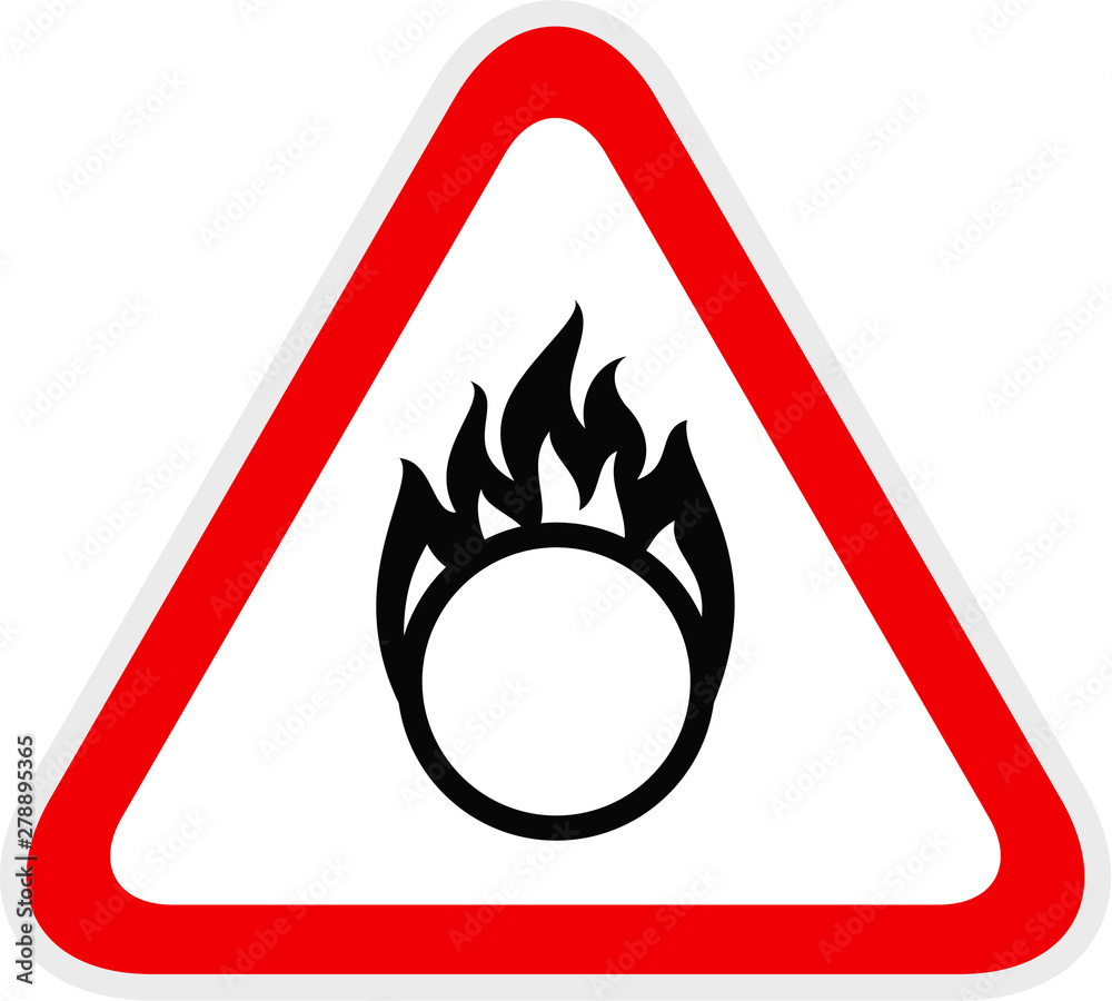 Triangular red Warning Hazard Symbol, vector illustration Stock Vector ...