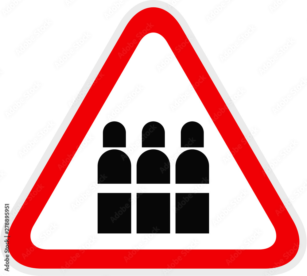 Triangular red Warning Hazard Symbol, vector illustration Stock Vector ...