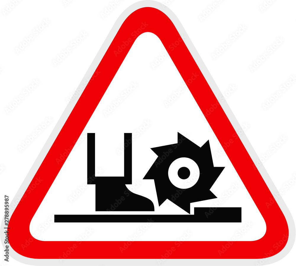 Triangular red Warning Hazard Symbol, vector illustration Stock Vector ...